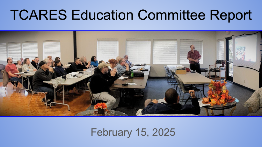 TCARES Education Committee plan for 2025 - TCARES